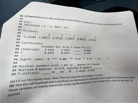 Solved Q2 10 Points Based On Data Containing Six Chegg Com