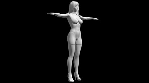 Naked Caucasian Woman D Model Animated Rigged CGTrader