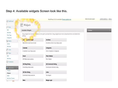 How To Add Widget In Sidebar Ppt