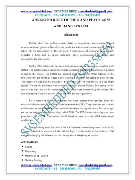 Pdf 701 Advanced Robotic Pick And Place Arm And Hand System Dokumen Tips