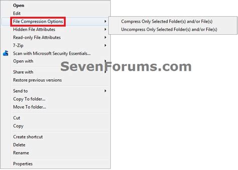 Compress And Decompress Add To File And Folder Context Menu Tutorials