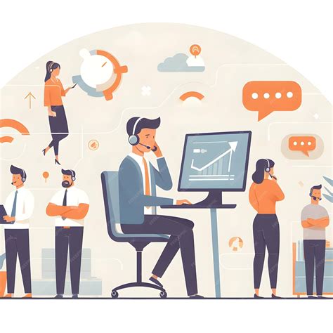 Premium Vector Call Center Agent Assisting Client