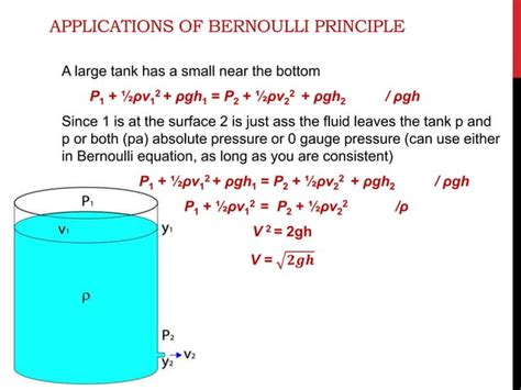 Fluid Dynamics Continuity Equation Bernoulli Equation Head Loss Application