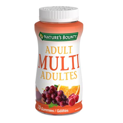 پاستیل مولتی ویتامین بزرگسال Adult نیچرز بونتی 75 عددی