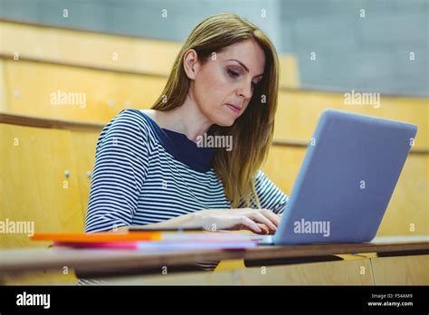 Mature Babe In Lecture Hall Stock Photo Alamy
