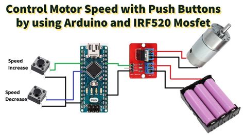 How To Control Motor With Push Buttons By Using Irf 520 Mosfet Youtube