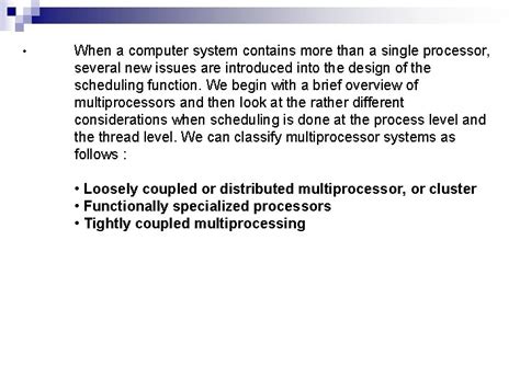 Operating System 10 Multiprocessor And Realtime Scheduling Multiprocessor