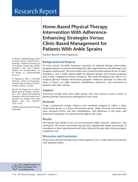 Pdf Home Based Physical Therapy Intervention With Adherence Enhancing