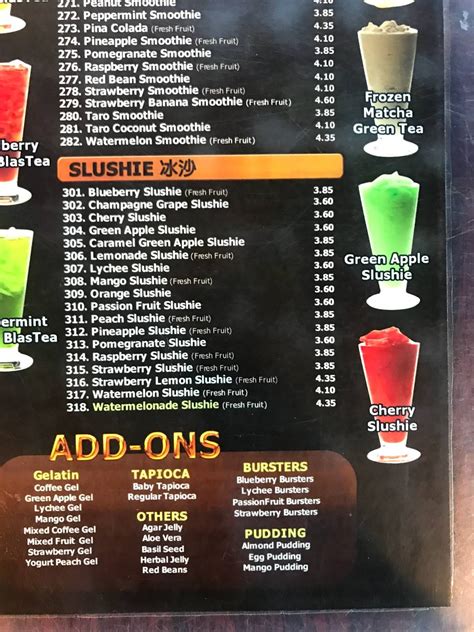 Menu At Teapioca Lounge Pub And Bar Oklahoma City Nw 23rd St Suite B