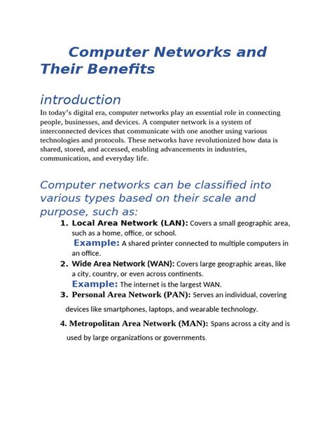 Assignment Computer Networks And Their Benefits Pdf Computer