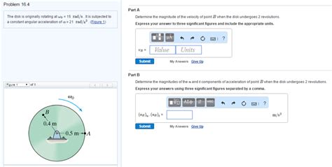 Solved The Disk Is Originally Rotating At ω0 15 Rad S