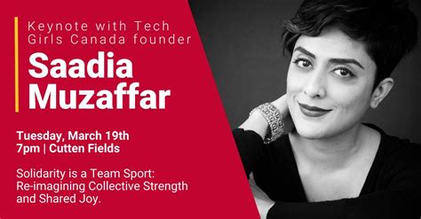 Im So Excited To Hear Saadia Muzaffar Speak Next Week March 19 At