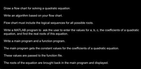 Solved Draw A Flow Chart For Solving A Quadratic