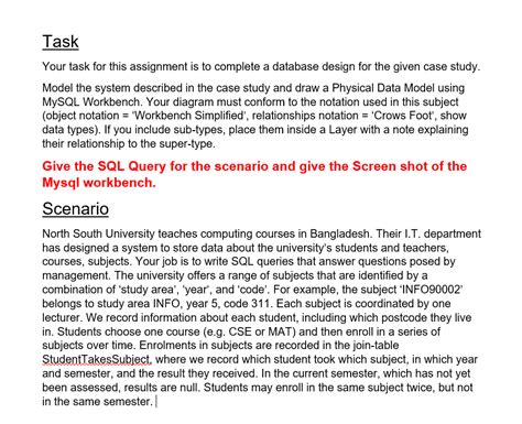 Solved Task Your Task For This Assignment Is To Complete A Chegg