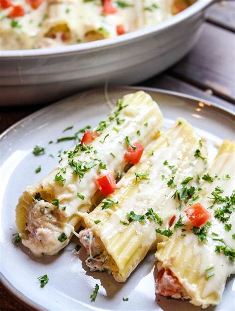 Crab Stuffed Manicotti With Alfredo Sauce Sea Salt Savorings