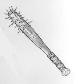 Baseball Bat With Nails Drawing