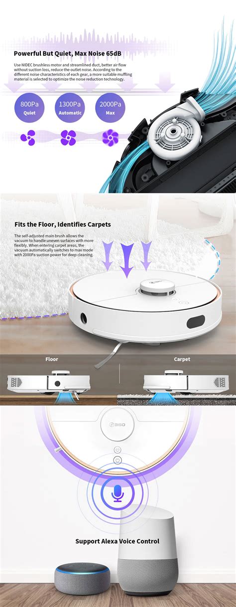360 S7 Laser Navigation Robot Vacuum Cleaner Slam Route Planning 2000pa