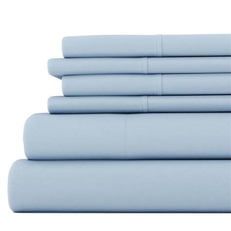 Becky Cameron Luxury Ultra Soft 6 Piece Solid Light Blue Microfiber