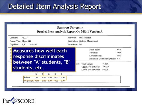 PPT Understanding Statistical Information On Item Analysis Reports PowerPoint Presentation