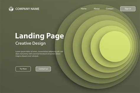 방문 페이지 템플릿 원이 있는 추상 디자인 트렌디한 브라운 그라데이션 0명에 대한 스톡 벡터 아트 및 기타 이미지 0명 3차원 형태 갈색 Istock