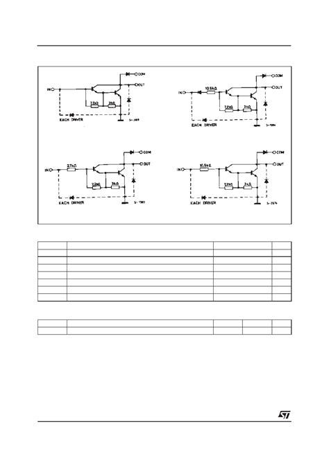 ULN Datasheet Pages STMICROELECTRONICS SEVEN DARLINGTON ARRAYS