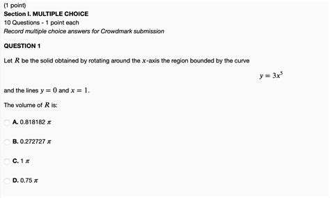 Solved Point Section I MULTIPLE CHOICE Questions Chegg Com