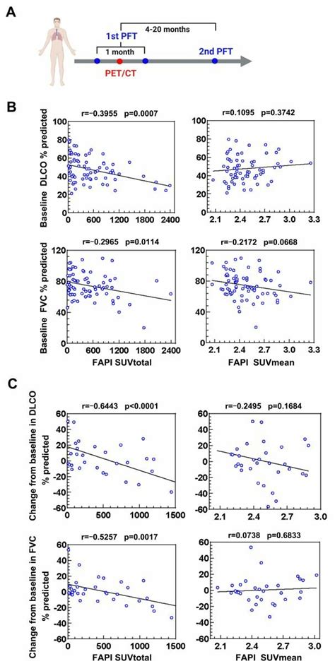 Correlation Analysis For 68 Ga Fapi 04 Uptake And Pft A Timeline For