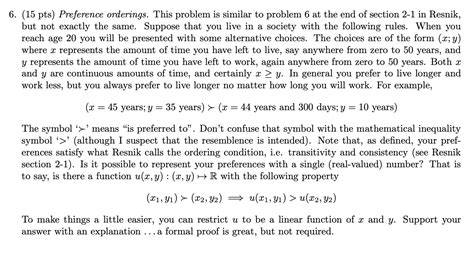 Solved 15 Pts Preference Orderings This Problem Is