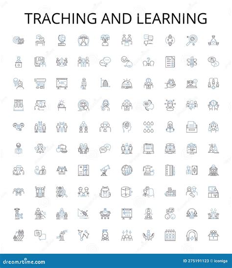 Traching And Learning Line Icons Collection Creating Teaching Exploring Learning Sharing