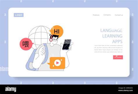Language Learning Apps Concept A Person Using A Mobile App For