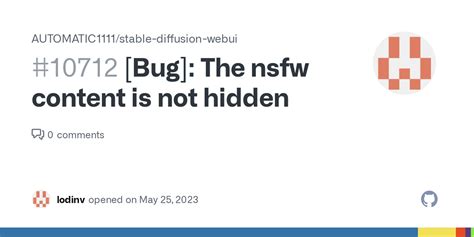 Bug The Nsfw Content Is Not Hidden Issue Automatic Stable Diffusion Webui Github