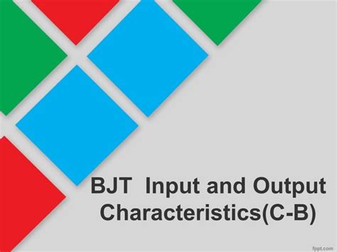 Bjt Input And Output Characteristics In Common Base Configuration Ppt