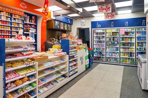 Shenzhen China April 7 2019 Interior Shot Of 7 Eleven Store In