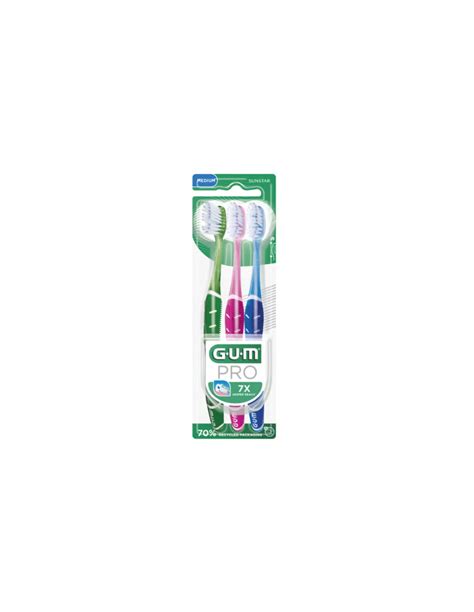 Gum Pro Cepillo Dental Adulto 528 Medio 3 Unidades