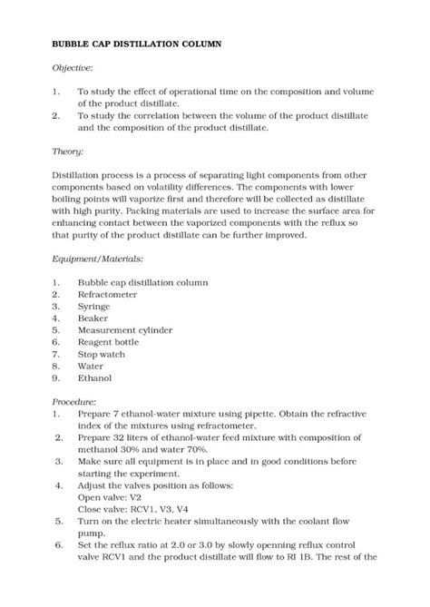 Docx Bubble Cap Distillation Column Dokumen Tips