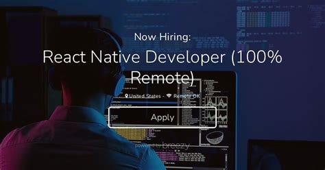Senior React Native Developer 100 Remote At Founders Workshop