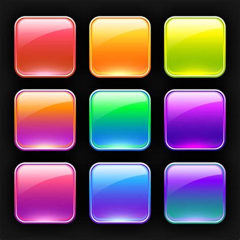 Premium Vector Square Button Colorful Premium Vector Square Button Colorful