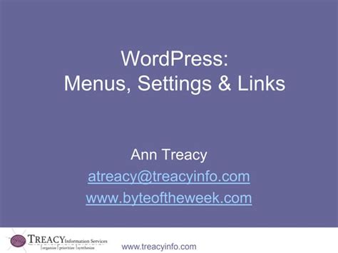 Wordpress Menus Settings And Links Pptx
