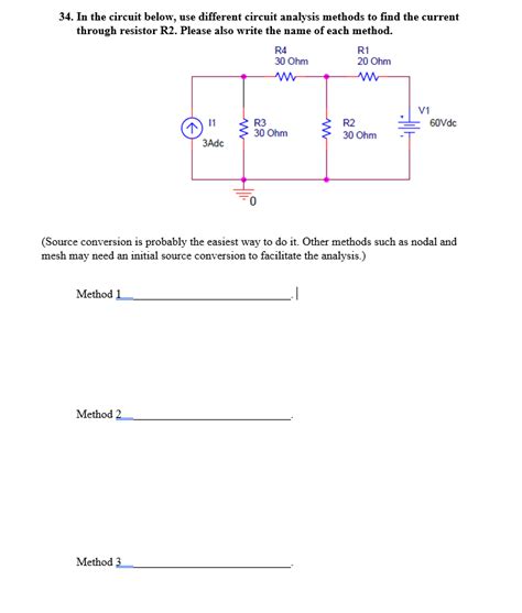 Solved 34 In The Circuit Below Use Different Circuit Chegg Com