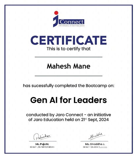 Mahesh Mane On Linkedin Jaroeducation Genai Leadership