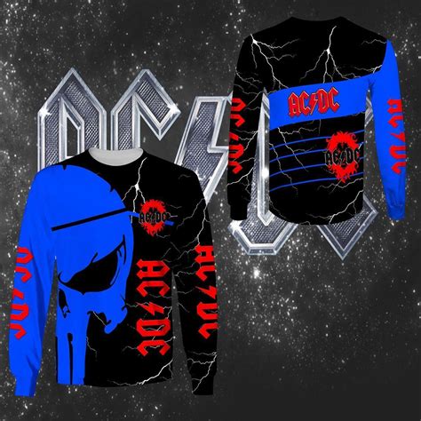 3d All Over Printed Acdc Nh Shirts Ver 1 Dark Blue Rock Band Merch