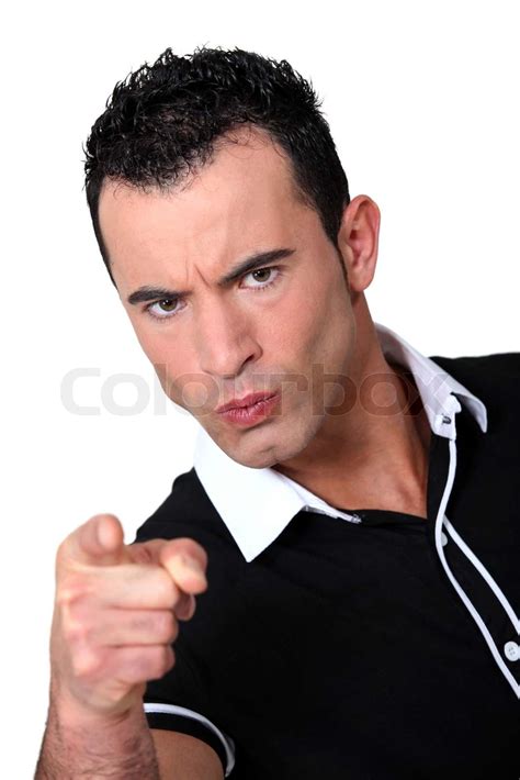Angry Man Pointing At You Stock Image Colourbox