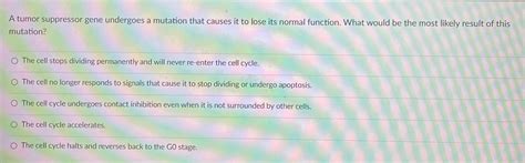 Solved A Tumor Suppressor Gene Undergoes A Mutation That