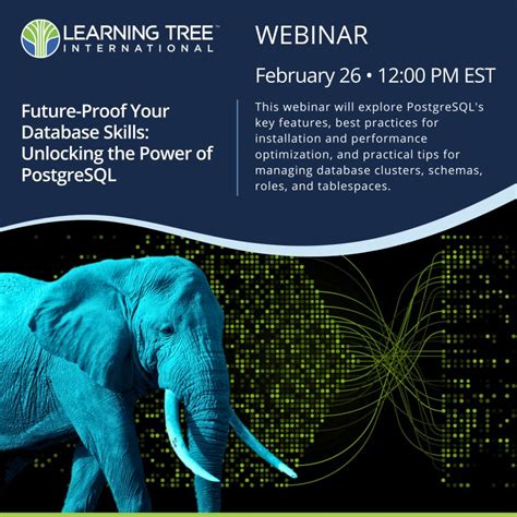 Learningtree Lifelonglearning Postgresql Databasetechnology Webinar Learning Tree