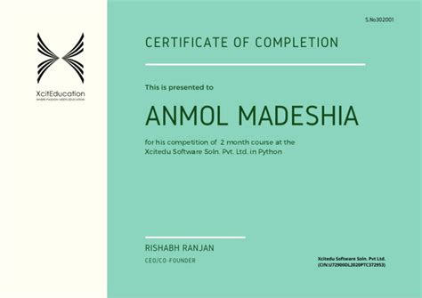 Anmol Certificate Pdf Business Computers