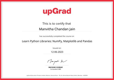 Manvitha Jain On Linkedin Datascience Pythonlibraries Lifelonglearner Upgrad Newskills