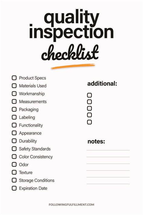 Quality Inspection Checklist Inspection Checklist Business Plan