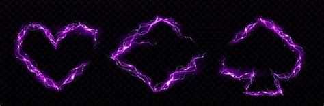 Free Vector Purple Lightning Frames Set