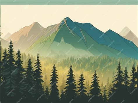 La Majestad De La Montaña Un Dibujo Realista Del Paisaje De Las