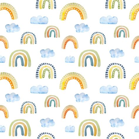 Premium Photo Watercolor Rainbow Pattern